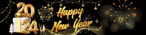 Happy 2024 New Year Animated Virtual BANNERS | GOOGLE CLASSROOM BANNERS