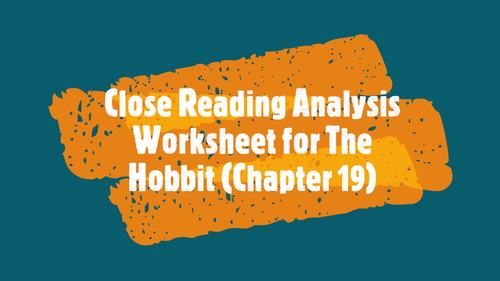 The Hobbit Close Reading Analysis Bundle for High School - Google Drive