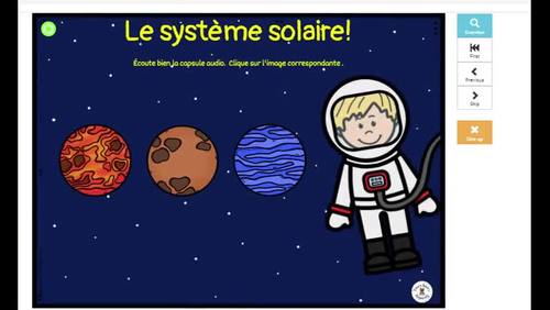 FRENCH SPACE VOCABULARY SOLAR SYSTEM | Boom Cards | L'espace Système ...