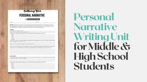 Personal Narrative Writing Unit | Middle School | Printable Resources ...