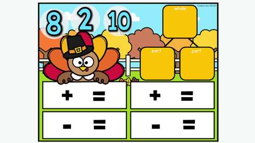 Thanksgiving Math Number Bond Activity for Google Slides Distance Learning