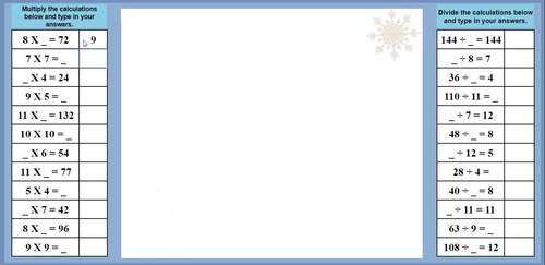 Mystery Digital Pixel Art NO PREP - Winter Gnomes Missing Factors Pixel Art