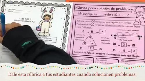 MATH WORD PROBLEM RUBRIC IN SPANISH by Bilingual Bee Creates Learning
