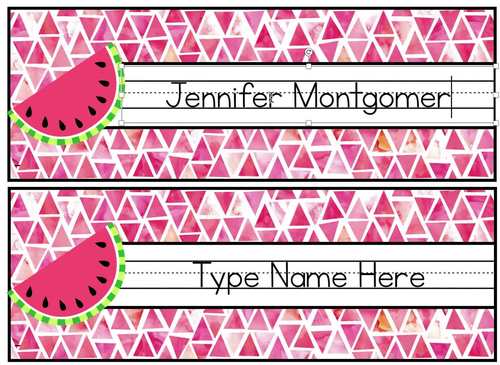 EDITABLE Tropical Fruit Name Plates or Desk Tags for Back to School
