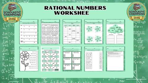 RATIONAL NUMBERS * 6th AND 7th Grade Middle School Math Worksheets