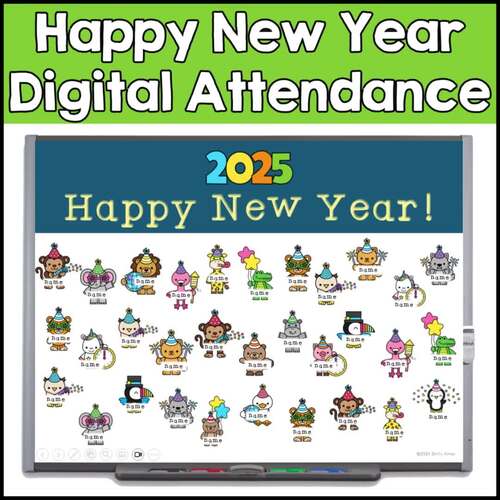 New Year's Editable Attendance Digital Activity PowerPoint Presentation