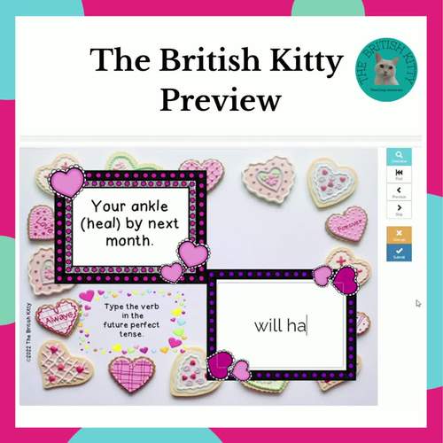 Valentine's Day Future Perfect Tense Verbs Grammar Boom Cards™ | TPT