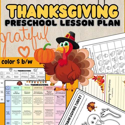 THANKSGIVING- Preschool Weekly Lesson Plan by PavlyStyle | TPT
