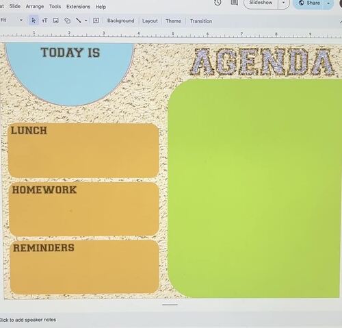 Editable Daily Google Slides | varsity patches, rainbow pastel, agenda ...