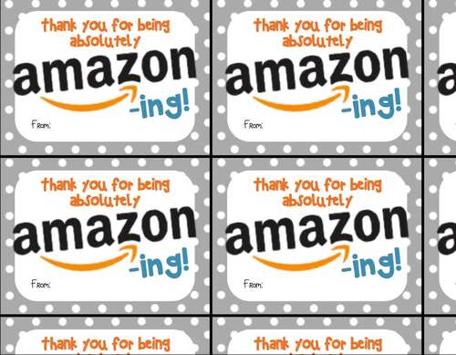 Amazon Teacher (Staff) Appreciation Gift Tag- Thank you for being ...