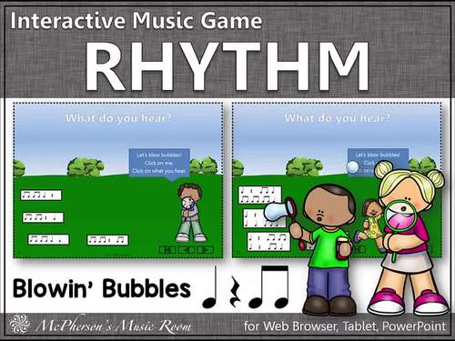 Spring Music Game: Eighth Note Interactive Rhythm Game {bubbles}