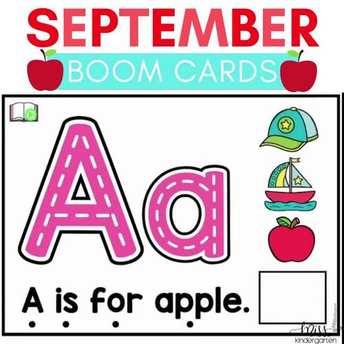 Kindergarten Boom Cards™ for September by Miss Kindergarten Love