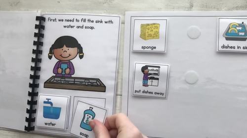 Washing Dishes Life Skills Adapted Book Sequencing by Teaching Autism