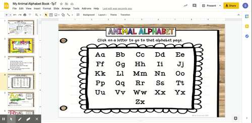 Animal Alphabet Digital Notebook | ABCs | Google Slides™ | Distance ...