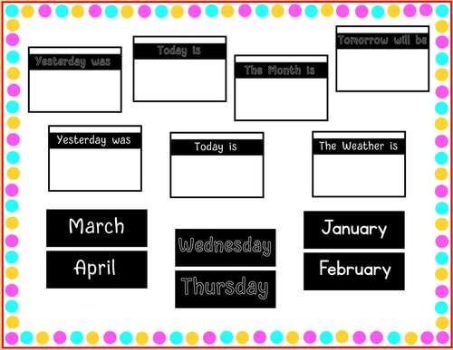 Printable Black and White Classroom Calendar Labels, Number Cards, Banners