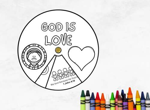 God is Love Bible Spinning Wheel Craft Activity for Sunday School ...