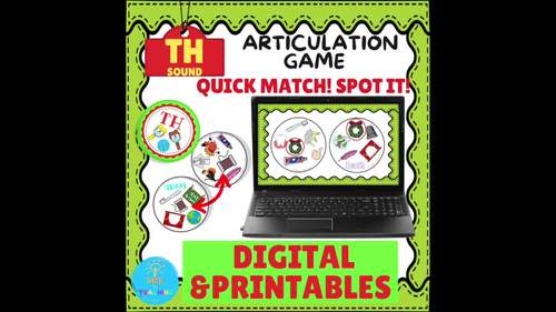 TH Articulation Game - Quick Match! Spot it! Digital & Printable