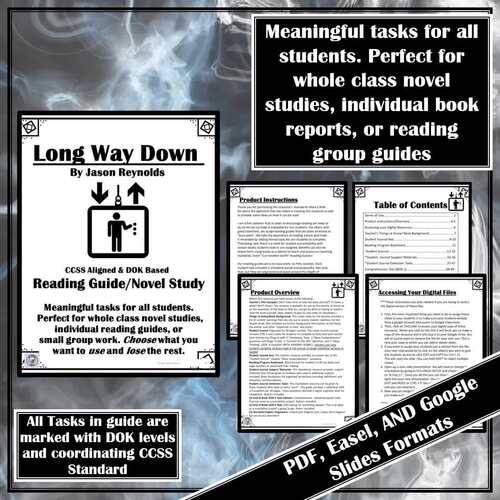 Long Way Down | Reading Guide | Book / Literature Novel Study ...