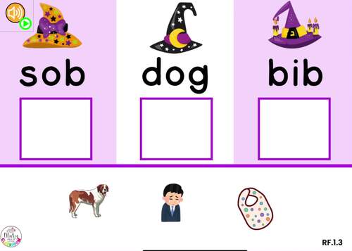 CVC Review – Halloween Phonics Boom Cards for short vowels a, i and o