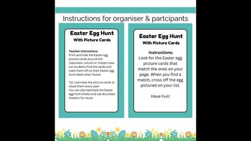 Easter Egg Hunt Game – With Picture Matching Cards by Early Years Toolbox