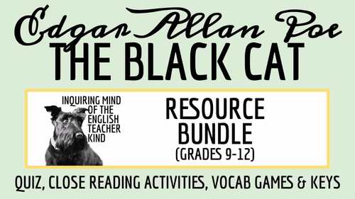"The Black Cat" Quiz, Close Reading Worksheets, and Vocabulary Games ...