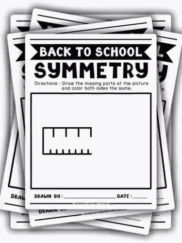BACK TO SCHOOL SYMMETRY DRAWING AND COLOR | ART AND MATH | LINE OF SYMMETRY