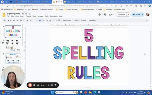 5 Spelling Rules Introduction Lesson and Slides by Literacy with Carly