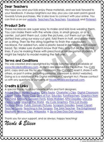 DOLLAR DEAL Desert Animal Necklace Activity Craft Template +FREE Spanish