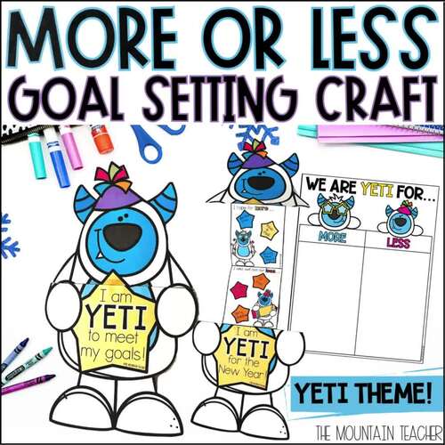 New Year More and Less Resolution Goal Setting Craft & Goals Bulletin ...