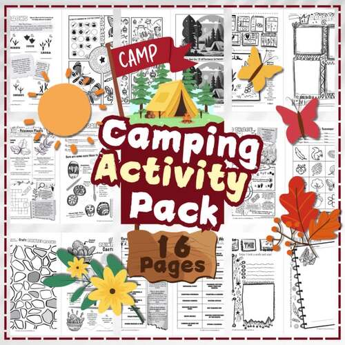 Camping Activity Pack - 16 Pages of Games + Info + Crafts + More! by ...