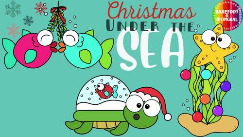 Christmas Under the Ocean Clipart - Christmas Animal Clipart | TPT