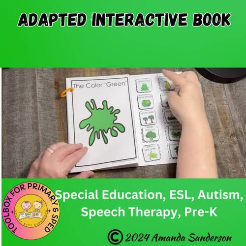 Adapted Book THE COLOR GREEN, Nature, Plants, Special Education, Autism ...