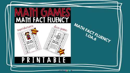 Superheroes Printable Addition Math Facts Fluency Dice Game by Watch ...