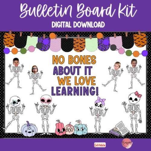 Halloween Bulletin Board Kit & Door Decor | Editable Spooky Cute ...