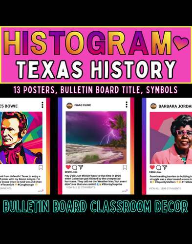 Texas History Bulletin Board Set HistoGram Social Studies Printable ...