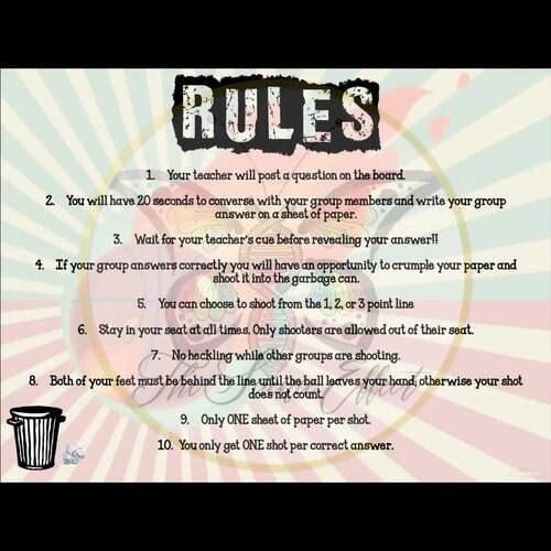 Landforms Crumple & Shoot Game ~ Trashketball Science Review Game