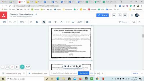 Chemistry Discussion Card and Slide Template Bundle NGSS Physical Science