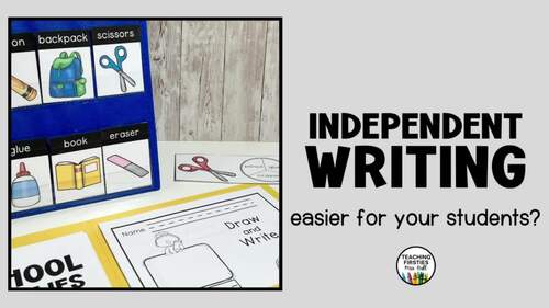 School Supplies Writing Stations With A Vocabulary Word Wall | TPT