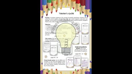 Dichotomous Key - Create a Dichotomous Key to Identify School Supplies