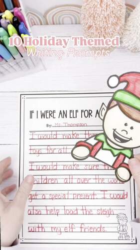 10 Holiday/Winter Creative Writing Prompts with Craft Toppers | TPT