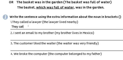 Relative Clauses for review: WHO/WHICH/THAT Worksheets + Bonus Exercises