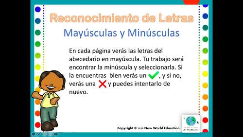 Reconocimiento de Letras: mayúsculas y minúsculas Interactivo | TPT