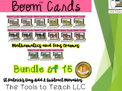 Bundle Boom™ Cards St Patrick's Day Add and Subtract Movables to 20 ...