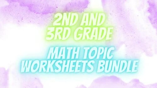 2nd and 3rd Grade Math Topic Worksheets BUNDLE by Skye's Workshop
