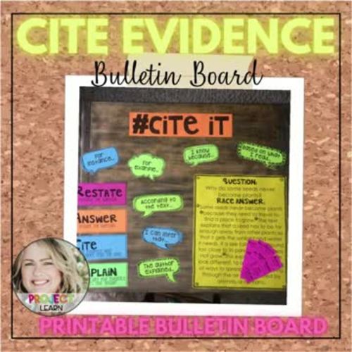 Cite Evidence RACE Bulletin Board Kit by Project Learn | TPT