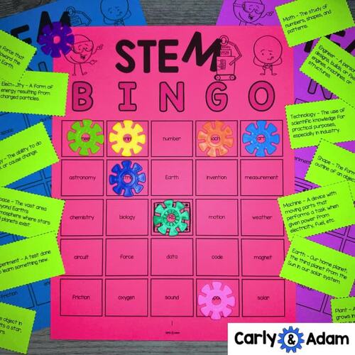 STEM Vocabulary Bingo Game Boards Elementary STEM Sub Plans, Activities ...