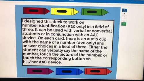 Speech Therapy Boom Cards™: Number ID (20-30) in a Field of 3/AAC/ABA