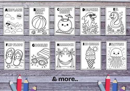 My Summer ABC Coloring Book | A–Z Beach & Ocean Theme | Easy Coloring Pages