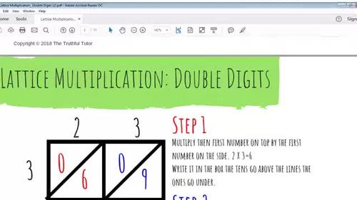 Teaching Lattice Multiplication Double Digits Upper Elementary Math ...
