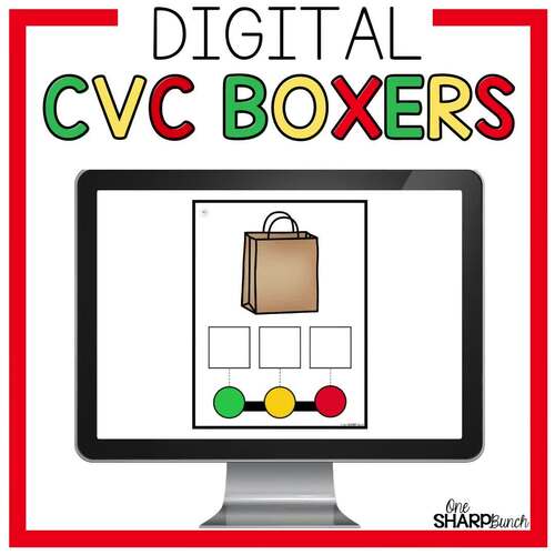 Decodable Digital CVC Word Sound Boxes Segmenting Blending Fluency Practice